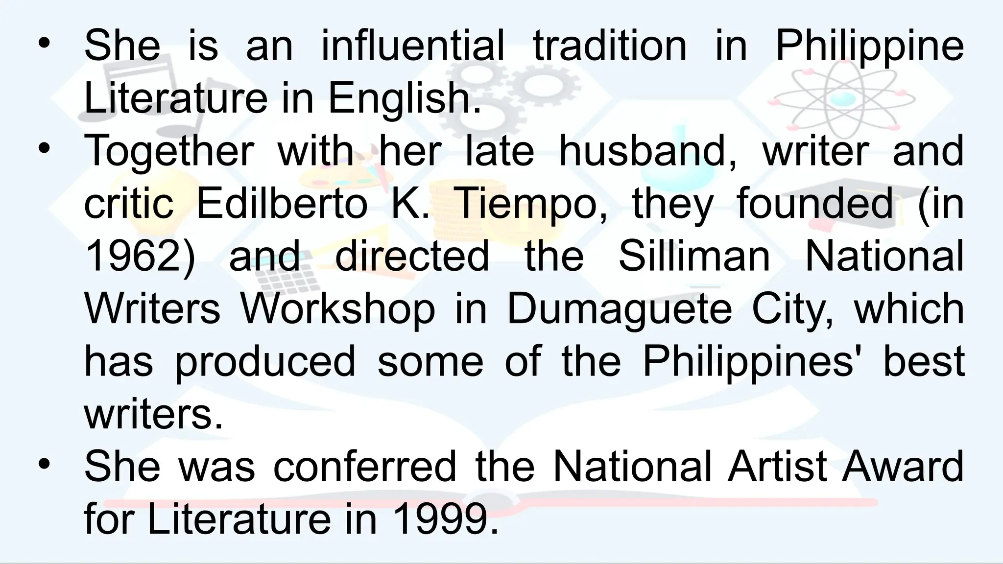 Lesson 2 Canonical Authors and Works of Philippine National Artists in ...