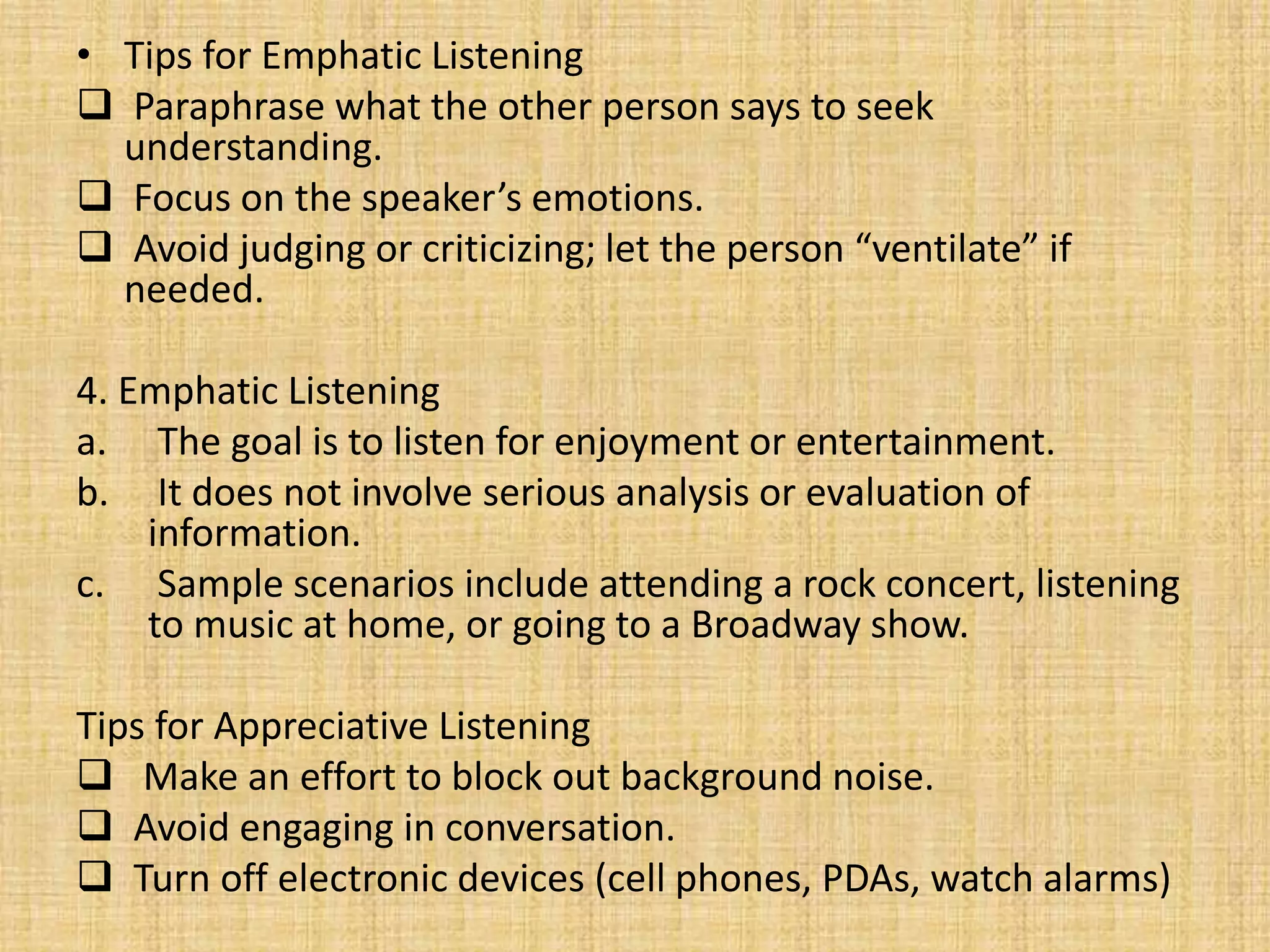 Types of Listening | PPTX