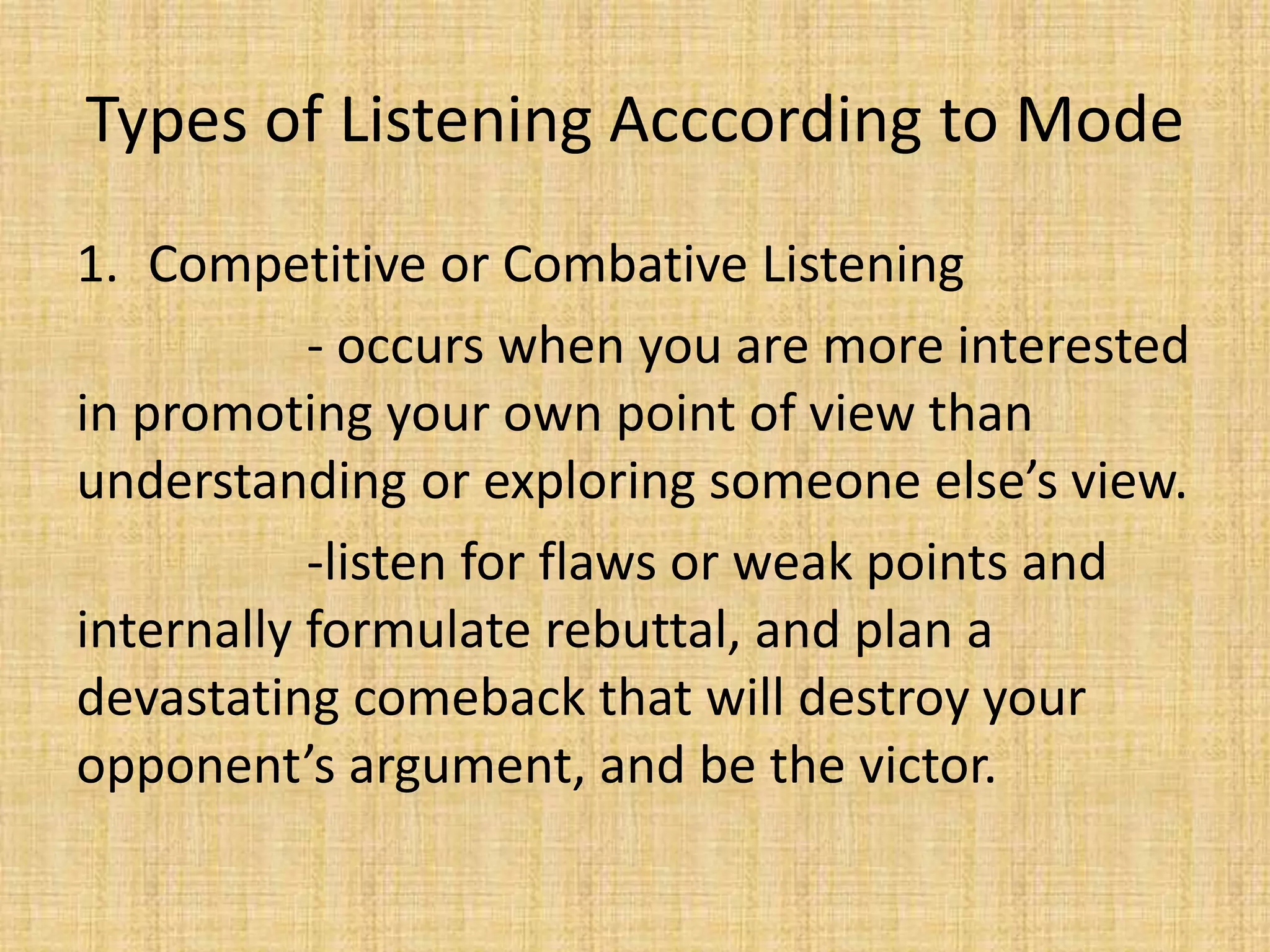 Types of Listening | PPTX