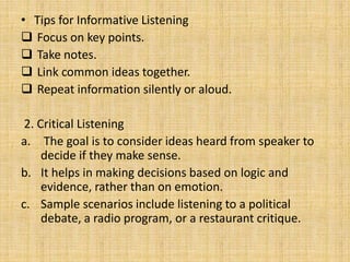 Types of Listening | PPTX