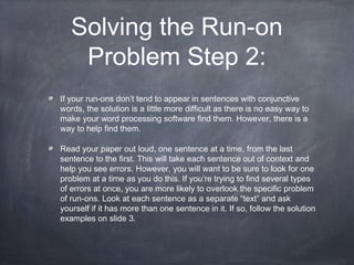 Lesson #2 comma splices and run ons | PPT
