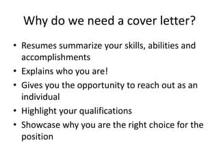 Lesson 2 cover letters | PPTX
