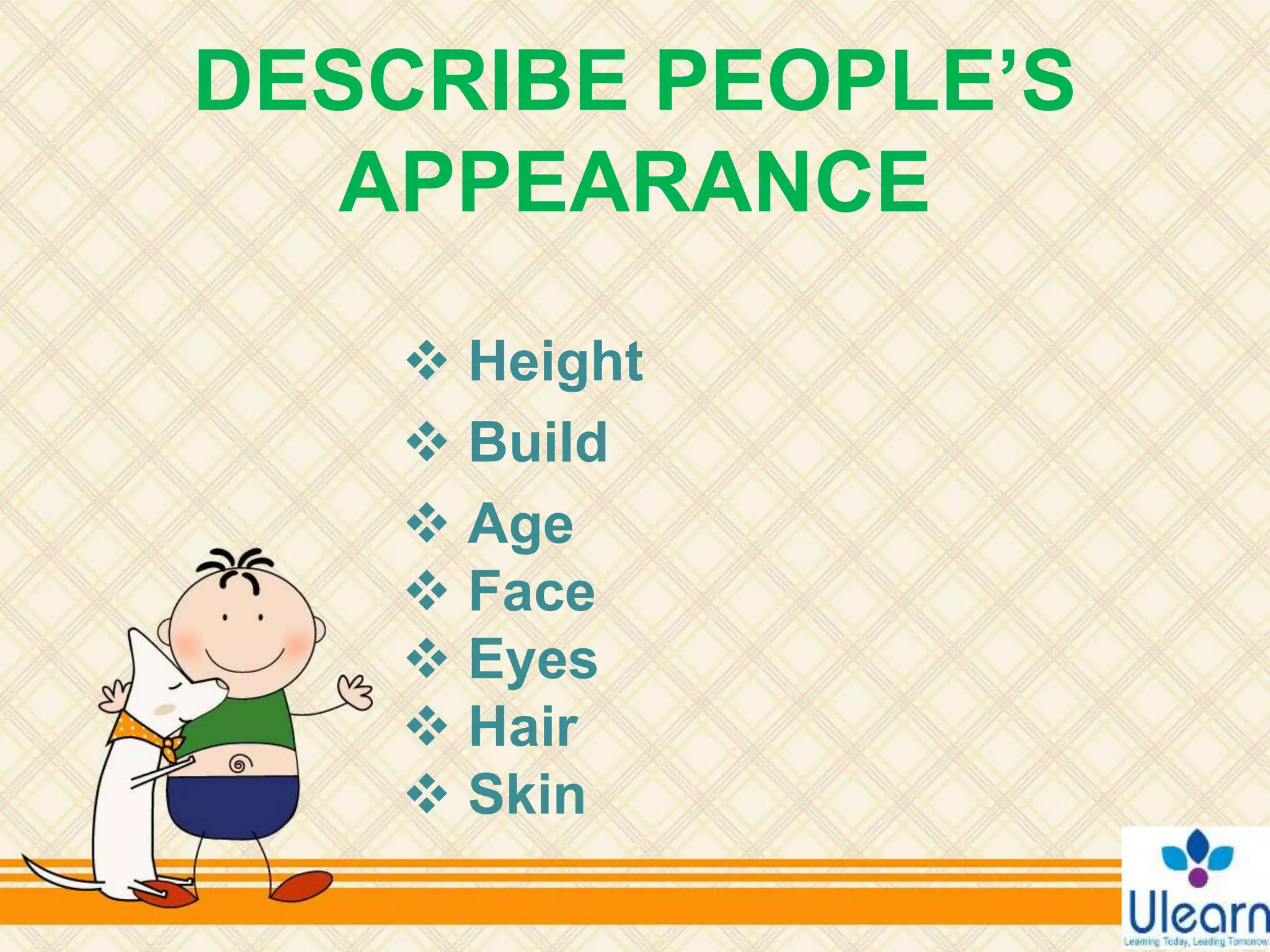 Lesson 2 describing people | PPTX