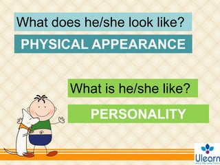Lesson 2 describing people | PPTX