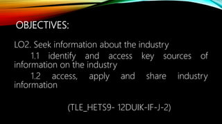 Lesson 2 Develop and Update Industry Knowldege | PPTX