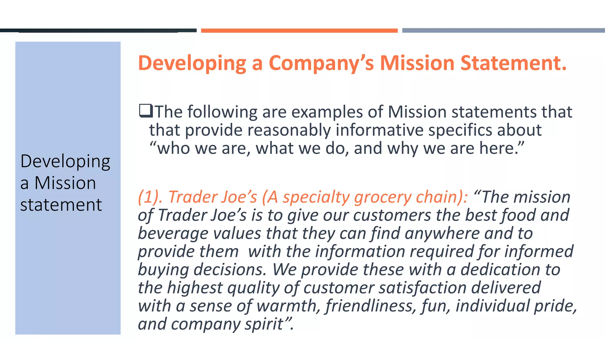 Lesson 2 developing a mission statement | PPTX