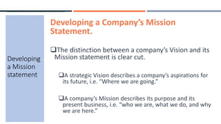 Lesson 2 developing a mission statement | PPTX