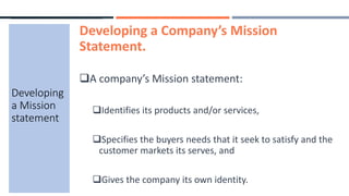 Lesson 2 developing a mission statement | PPTX