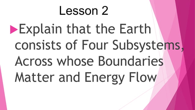 Lesson 2 EARTH'S SUBSYSTEMS.pptx | Geography | Science