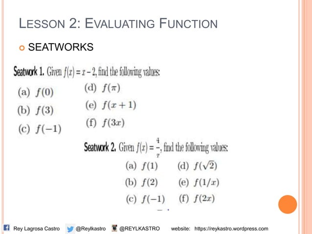 evaluating functions | PPTX