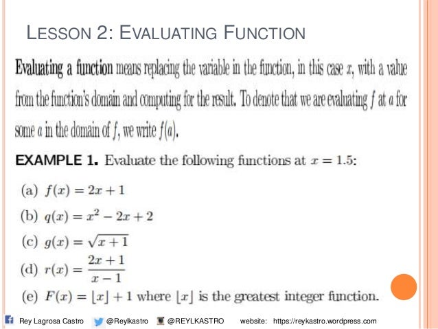 Evaluating Functions