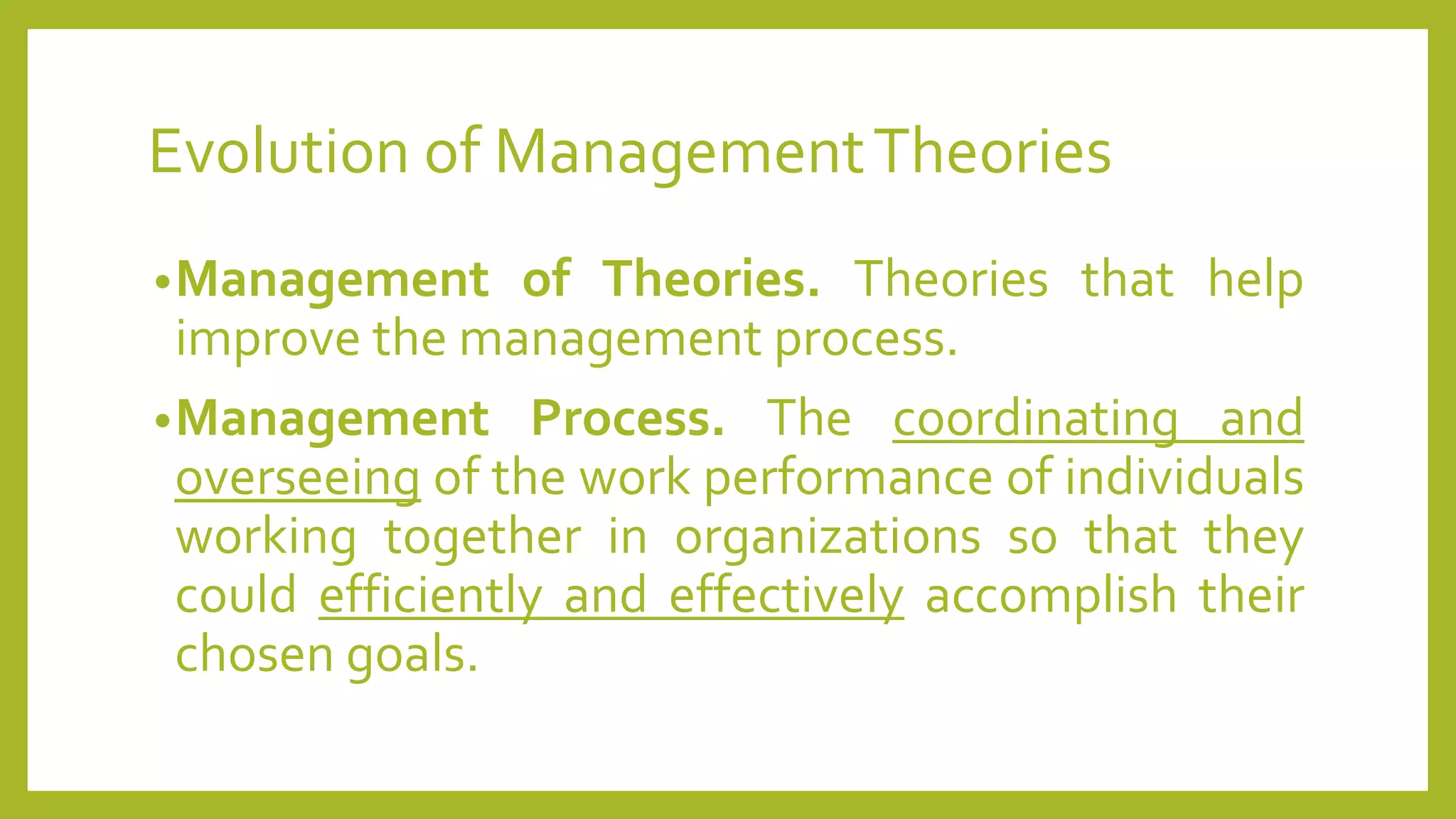 Lesson 2 Evolution of Management Theories | PPTX