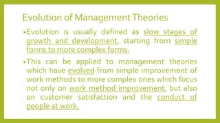 Lesson 2 Evolution of Management Theories | PPTX