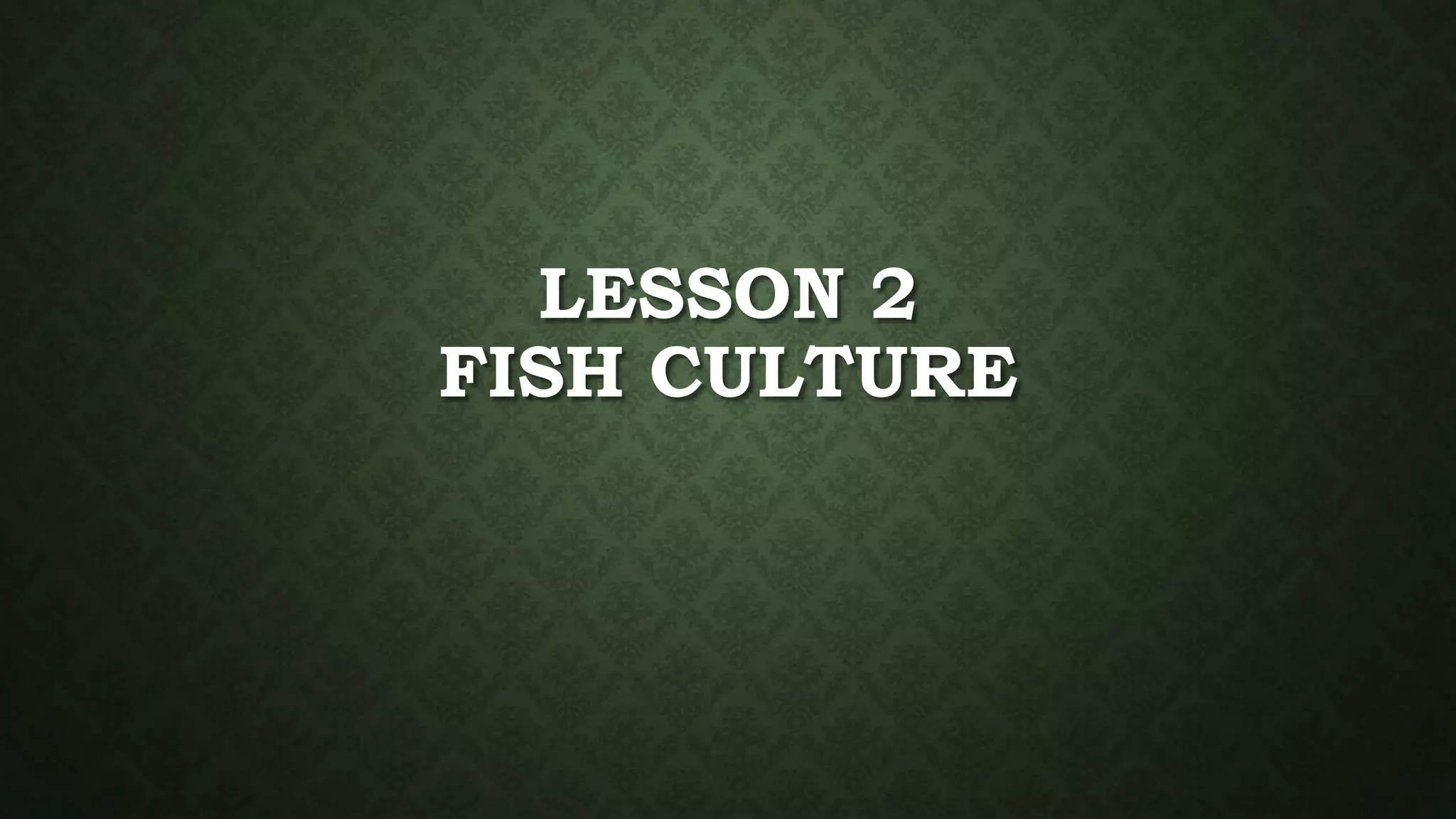 Lesson 2 fish culture | PPTX