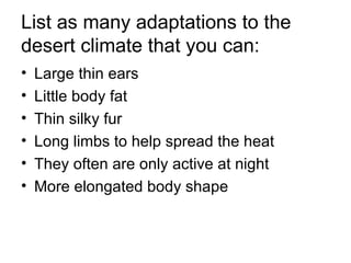 Lesson 2 gcse cold adaptations | PPT