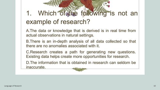 LANGUAGE OF RESEARCH and ADVOCACY CAMPAIGN.pptx | Science