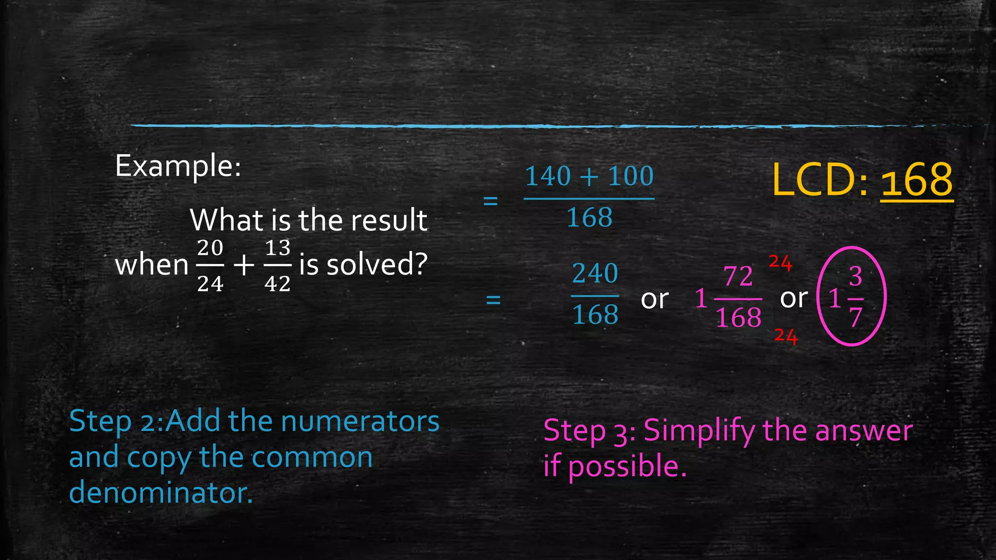 Adding Dissimilar Fraction with and without regrouping | PPTX