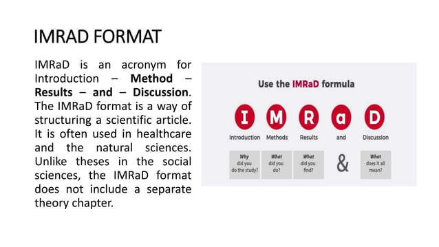 Lesson 2 For Business Reserach IMRAD FORMAT.pptx | Science