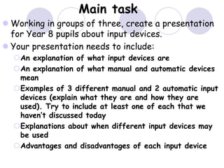 Lesson 2 input devices | PPTX