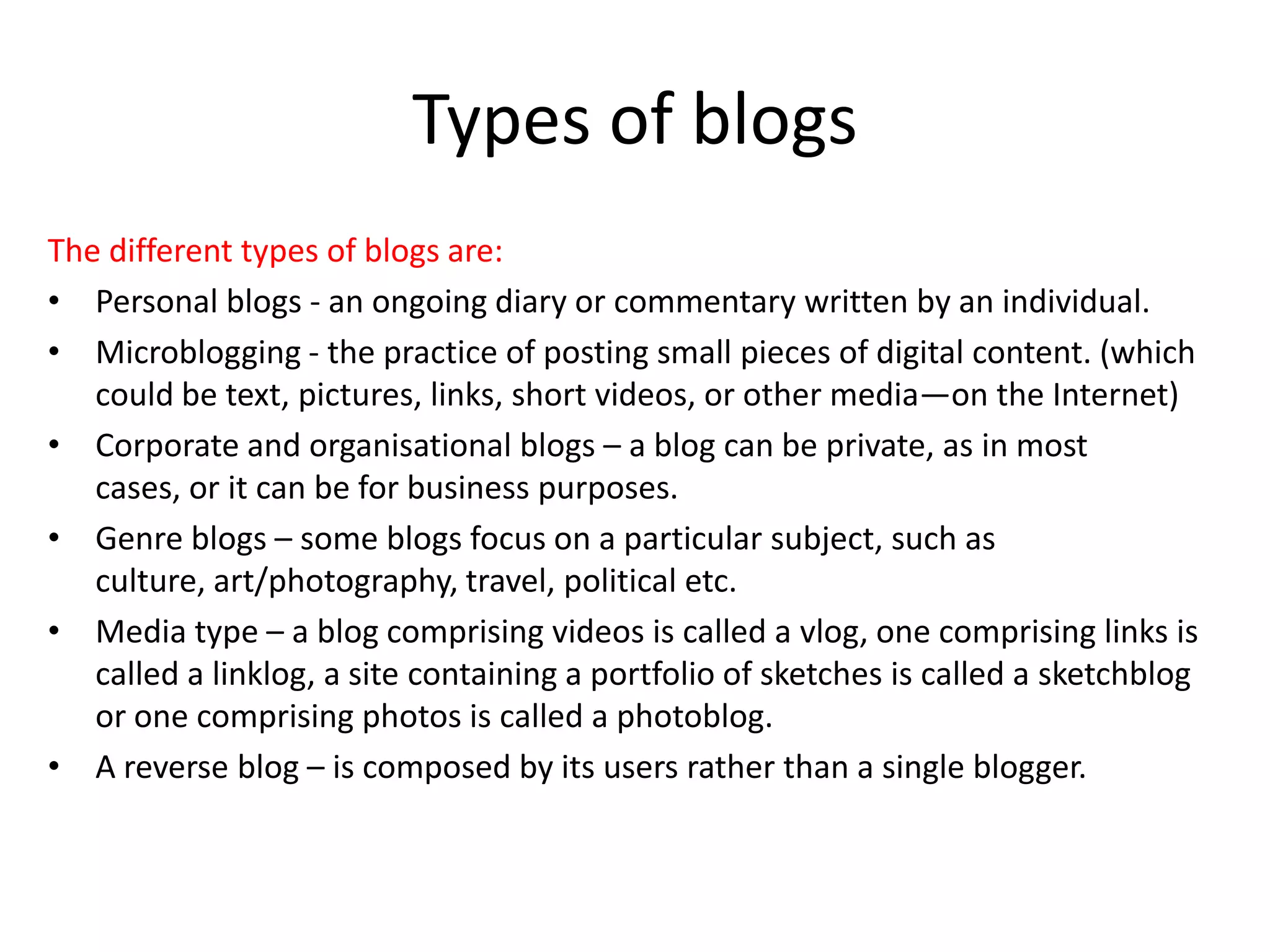 Lesson 2 introduction to blogs | PPTX