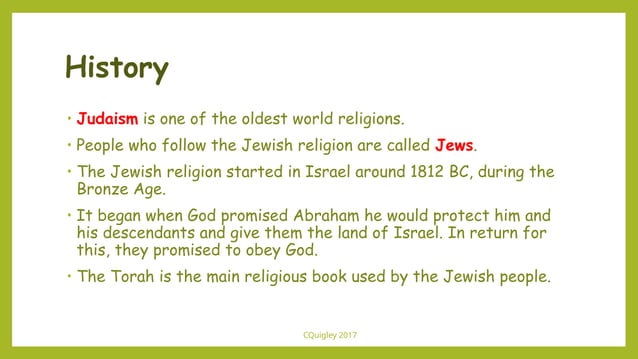 Introduction to World Religions and Belief Systems LESSON 2 JUDAISM ...