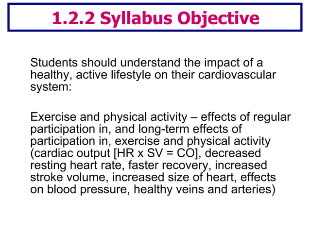 Lesson 2 long term effects of exercise | PPT | Heart and Cardiovascular ...