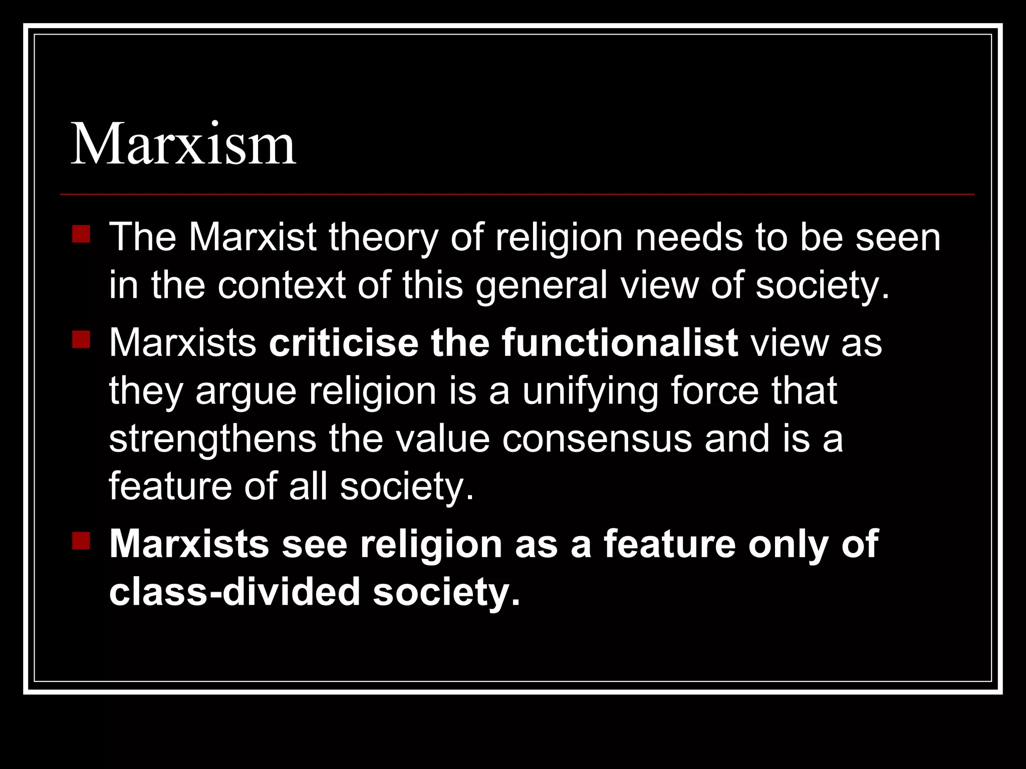 A2 Sociology: Marxist Theories of Religion | PPT