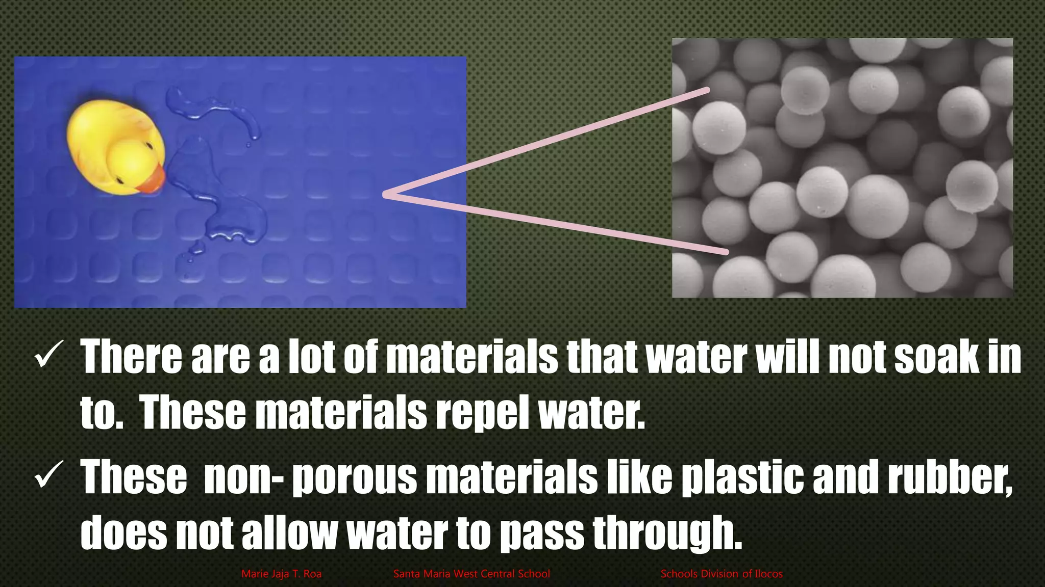 Lesson 2 materials that absorb water | PPTX