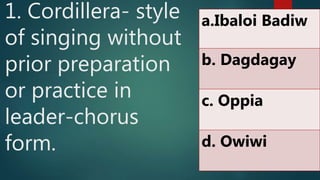 MUSIC EDUCATION 7 2ND QUARTER Lesson 2 music of mangyan of mindoro | PPTX