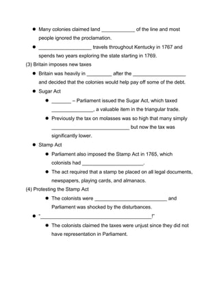 Lesson 2 Turmoil over Taxation notes handout | DOC