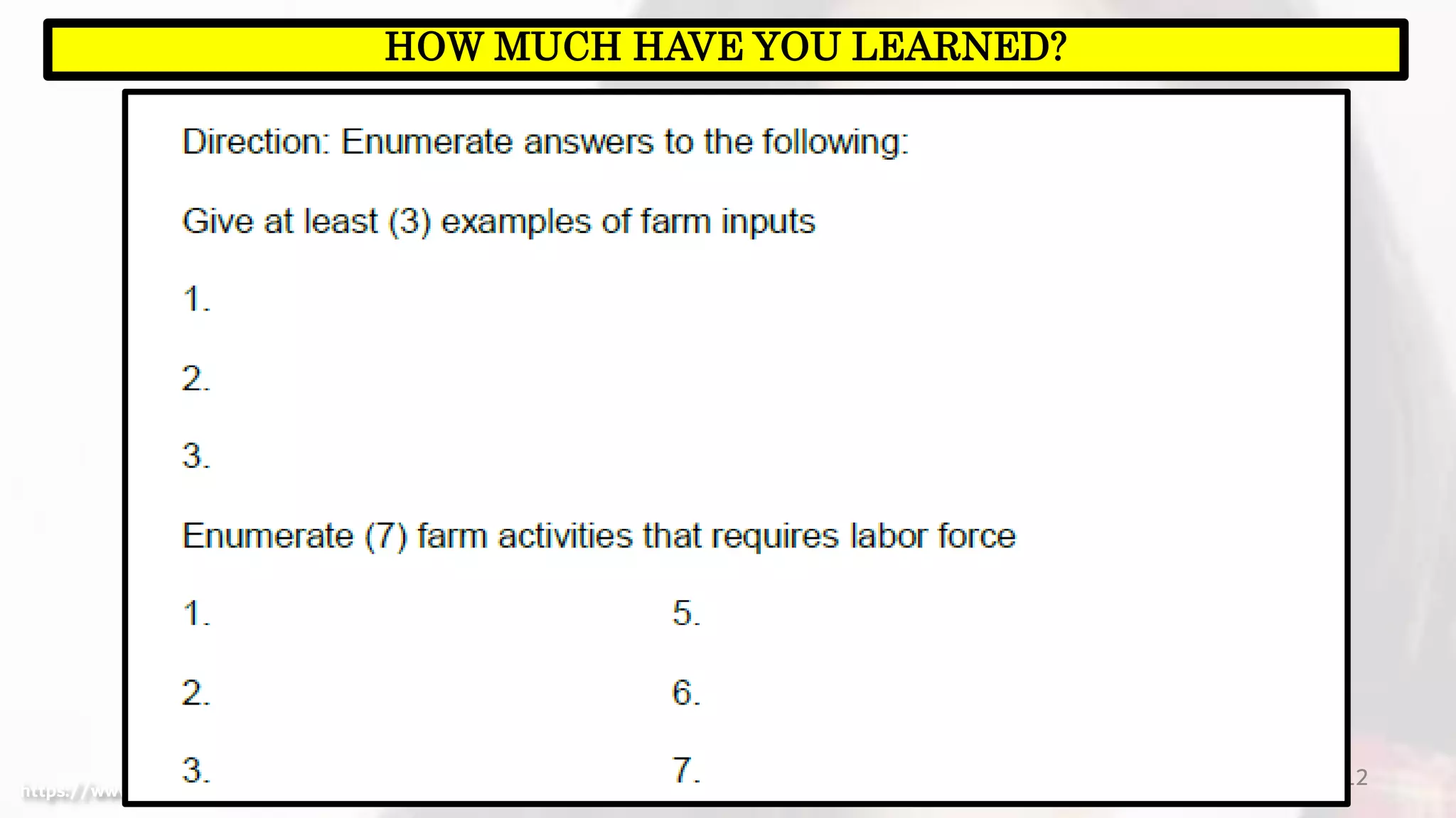 Agri-Crop Production - Lesson 2 perform estimation and basic ...