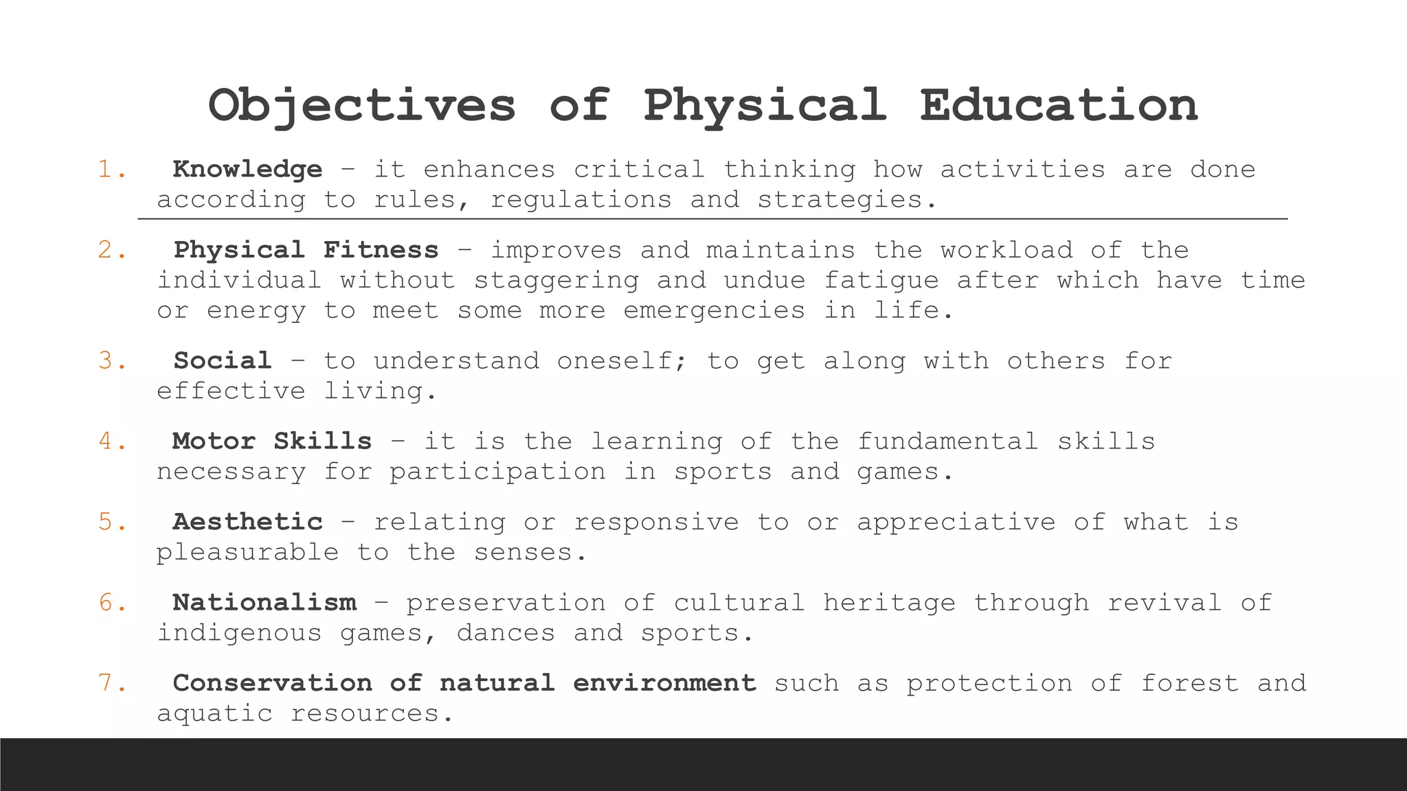 LESSON 2 Physical Education; Definition, Goals, Objectives and ...
