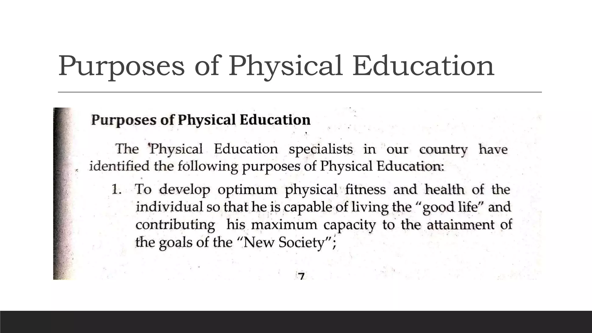 LESSON 2 Physical Education; Definition, Goals, Objectives and ...