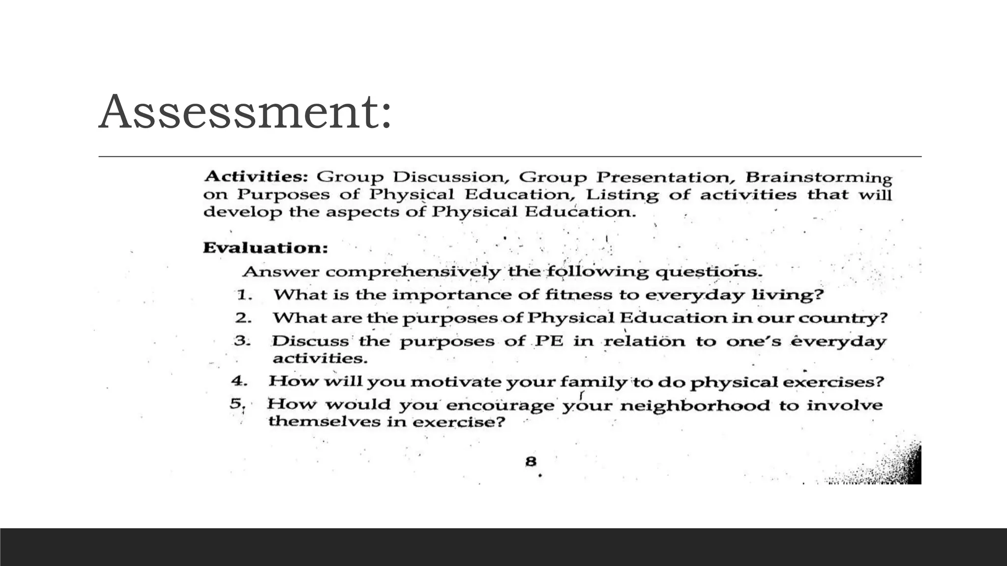 LESSON 2 Physical Education; Definition, Goals, Objectives and ...