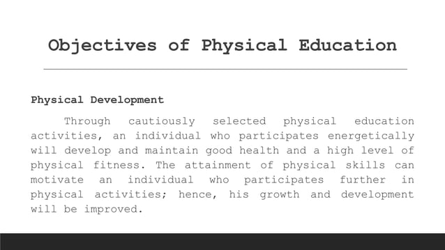 LESSON 2 Physical Education; Definition, Goals, Objectives and ...