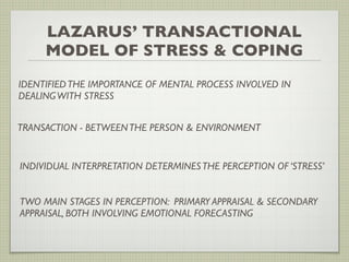 Lesson 2 psycholcogical derterminants of the stress response | PPT