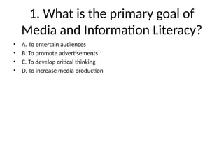 Lesson 2: Introduction to Media and Information Literacy | PPTX