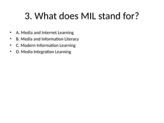 Lesson 2: Introduction to Media and Information Literacy | PPTX