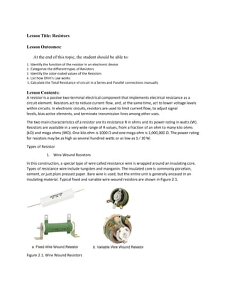Lesson 2 resistor | PDF