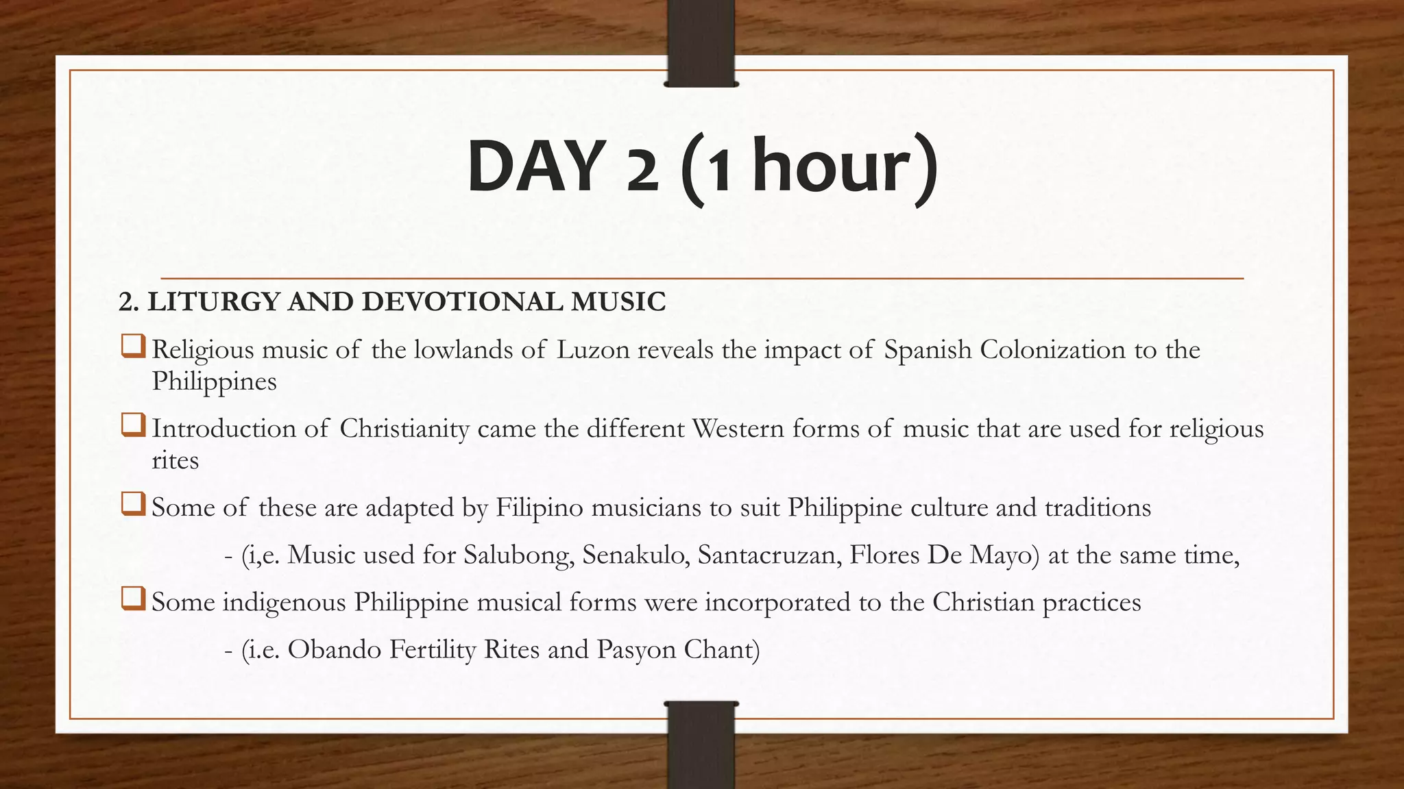 Lesson 2 SACRED MUSIC (liturgical and devotional music) Revised 2018 | PPTX