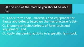 Lesson 2 Sharpening Tools (Dangers of Farm Tools - Agricrop Production ...