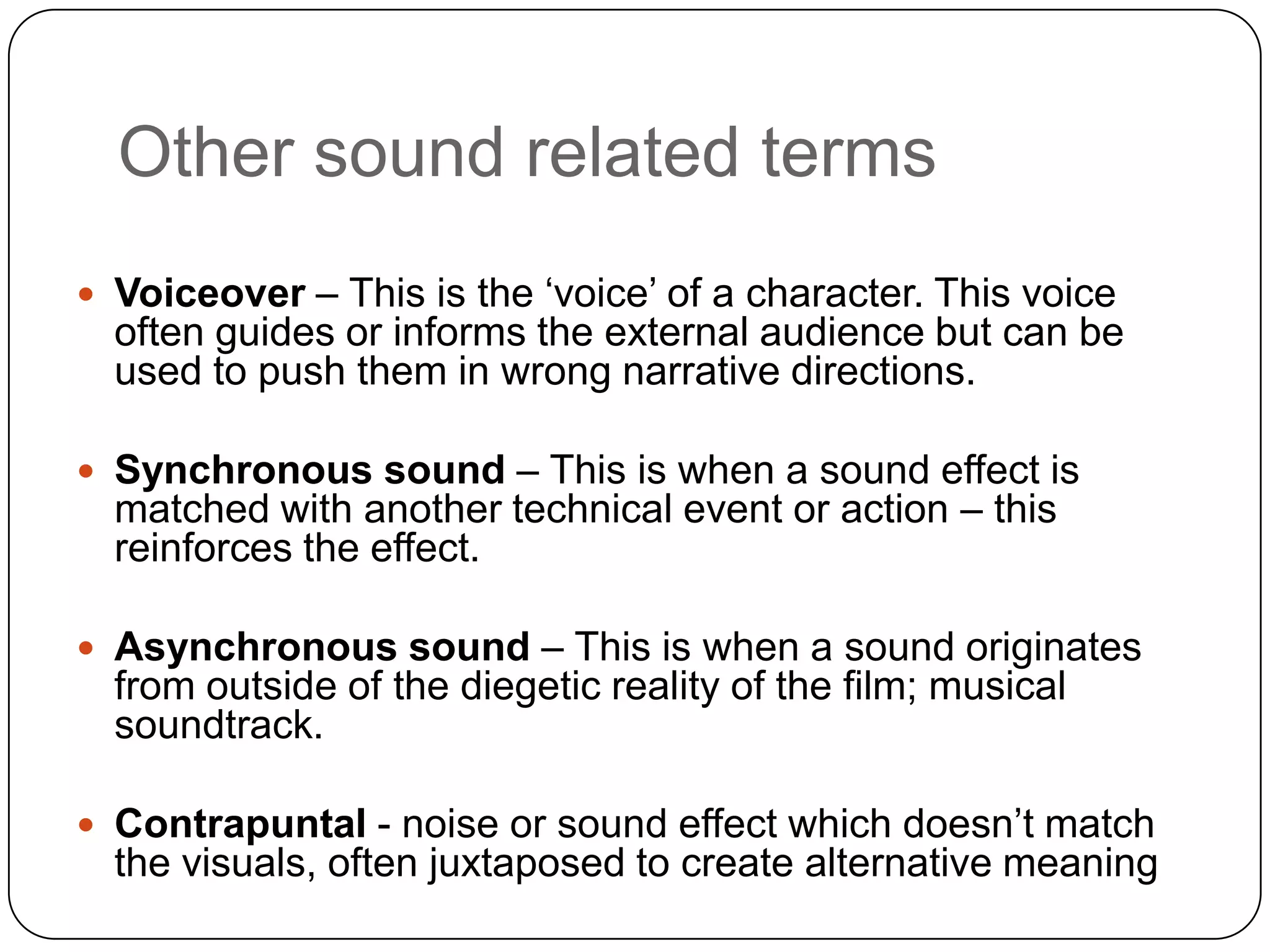 Lesson 2 sound in film and tv | PPTX | Soundtracks, TV and Showtunes ...