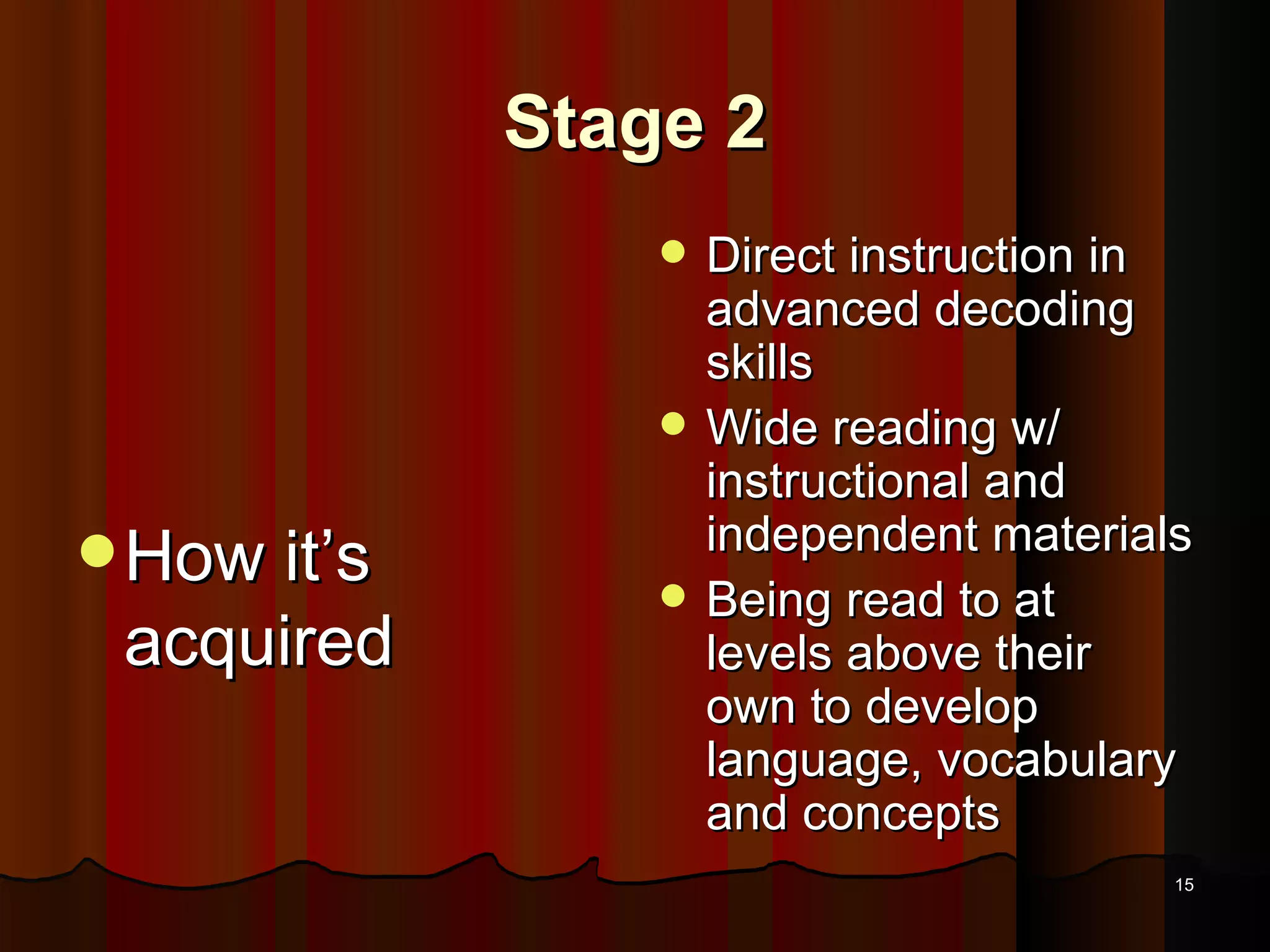 Stages of Reading Development | PPT