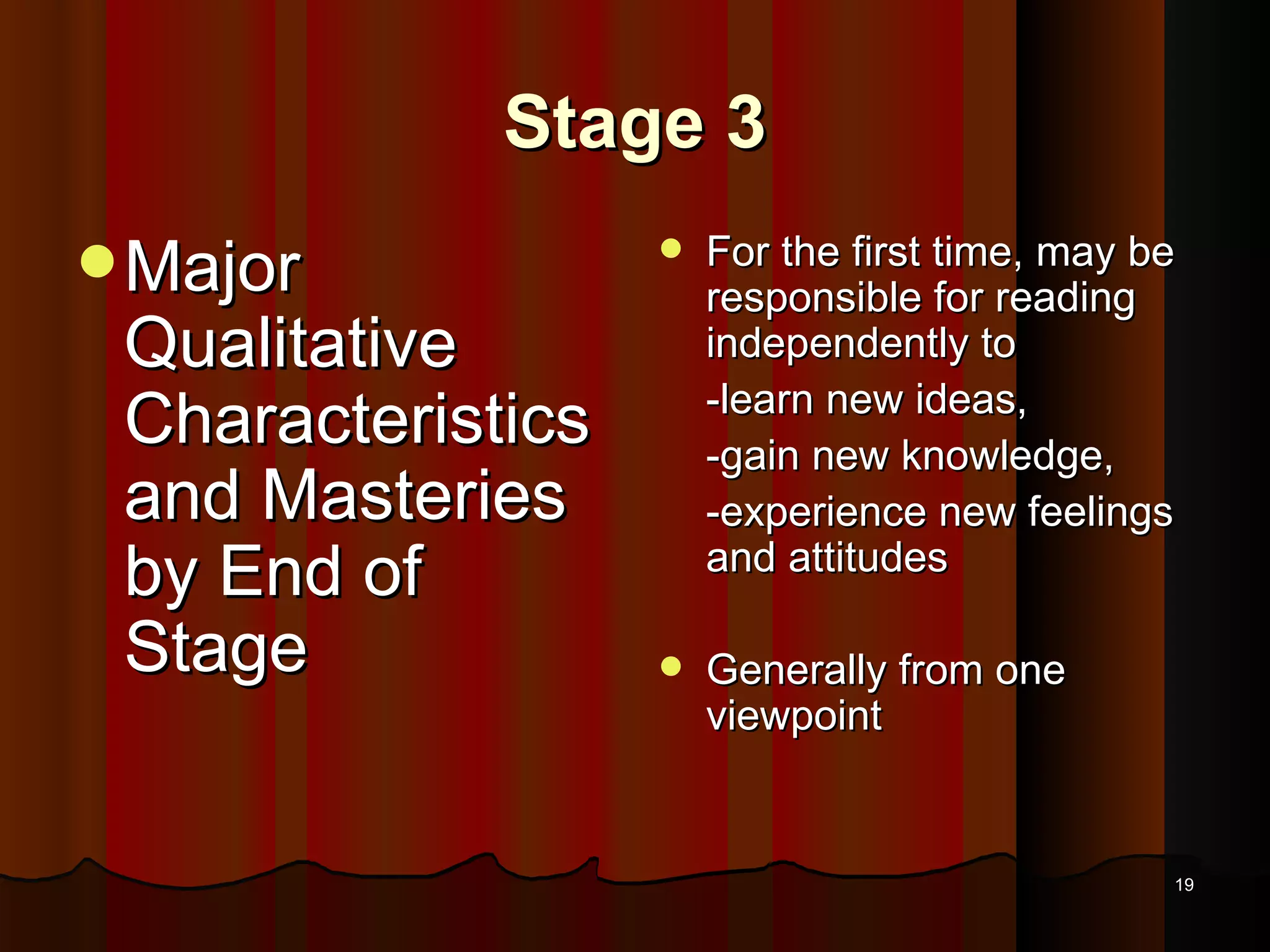Stages of Reading Development | PPT