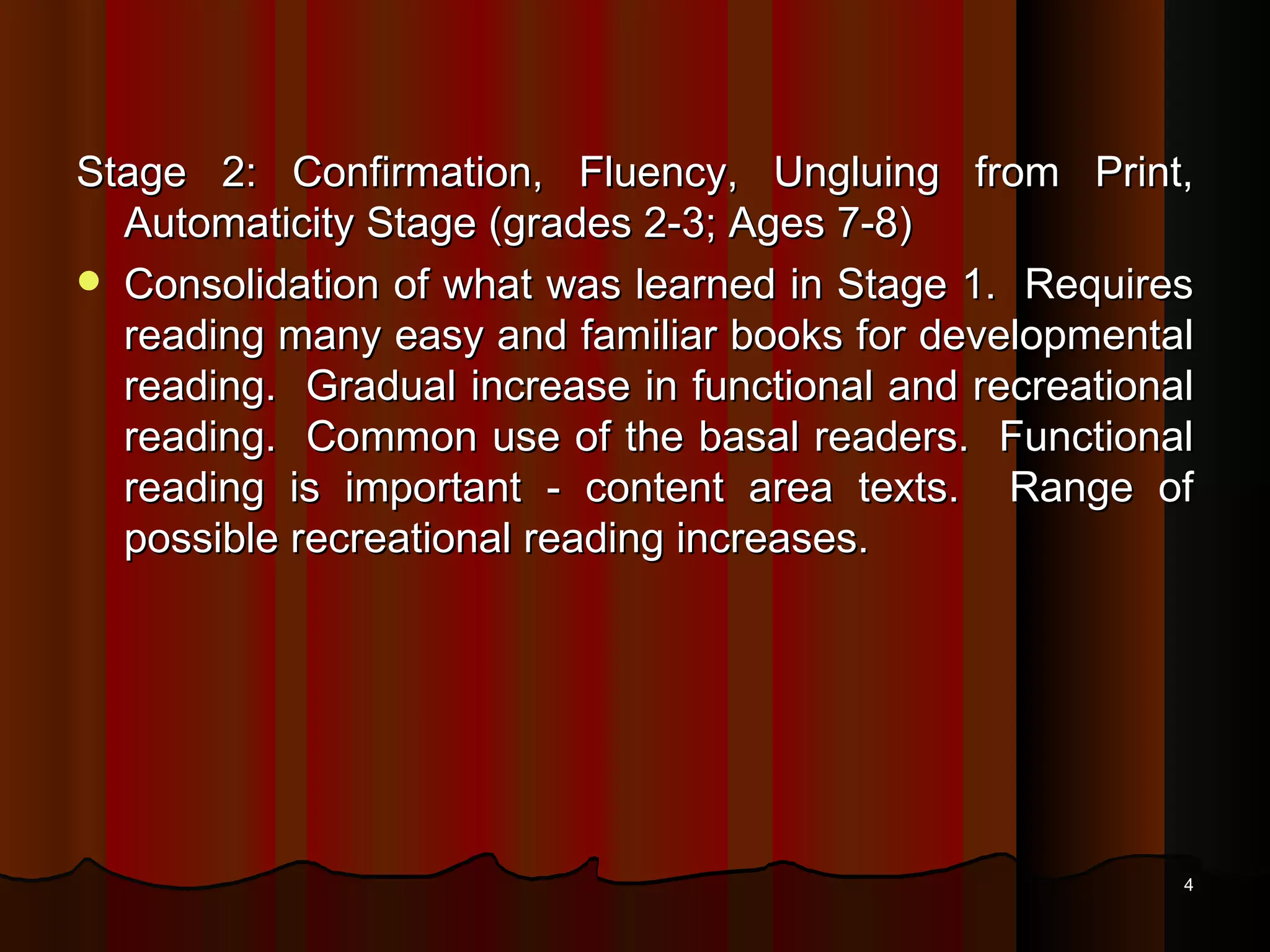 Stages of Reading Development | PPT