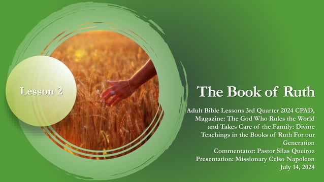 Lesson 2 The Book of Ruth - Sunday Bible School .pptx