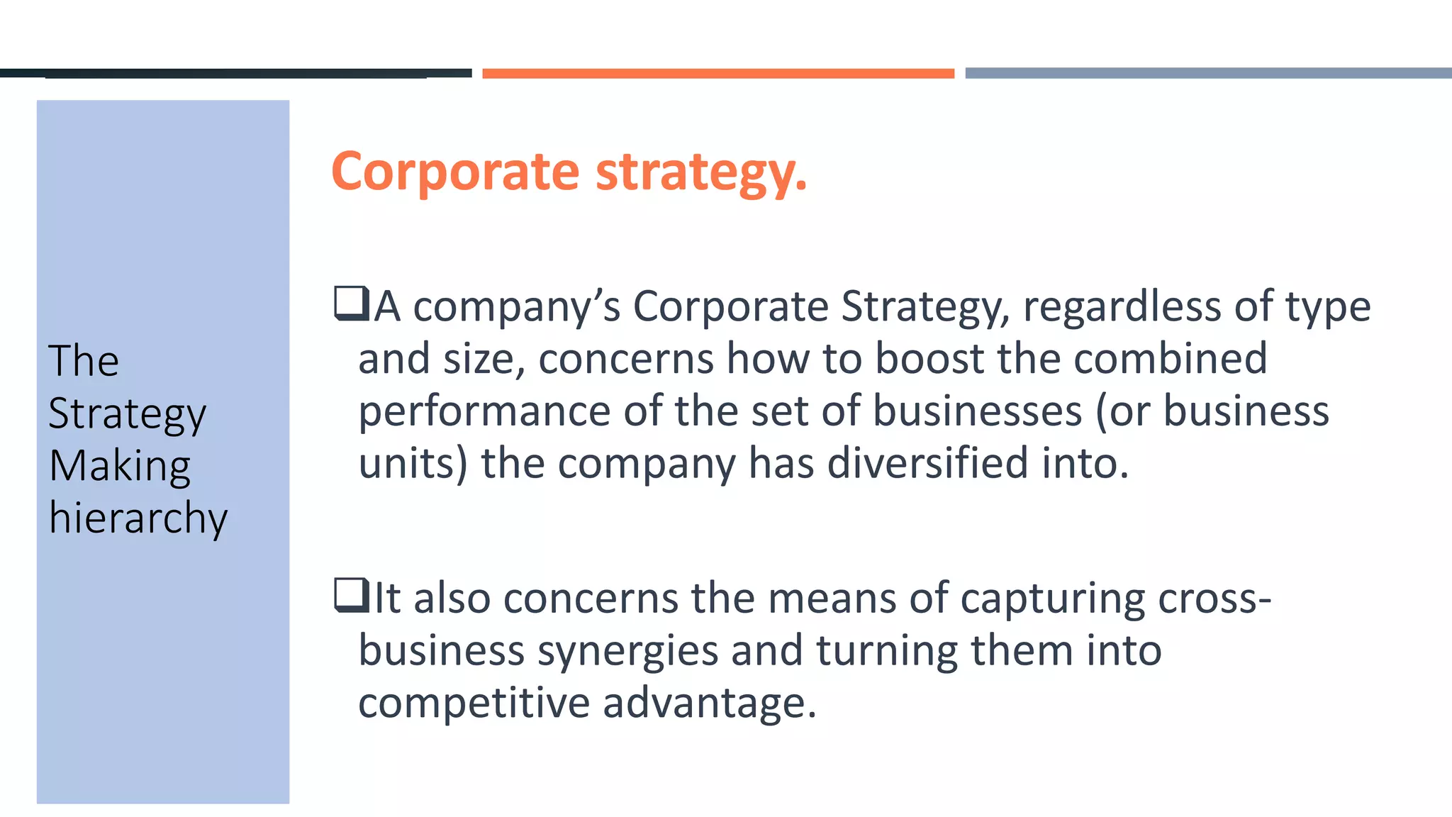 Lesson 2 the strategy making hierarchy | PPTX