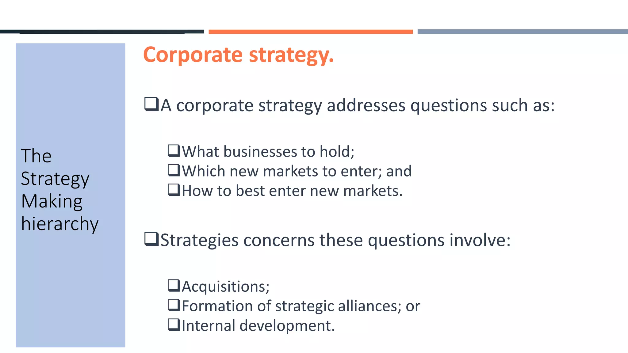Lesson 2 the strategy making hierarchy | PPTX