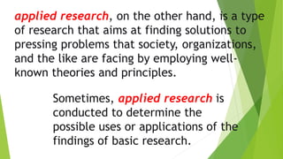 Types of Research | PDF