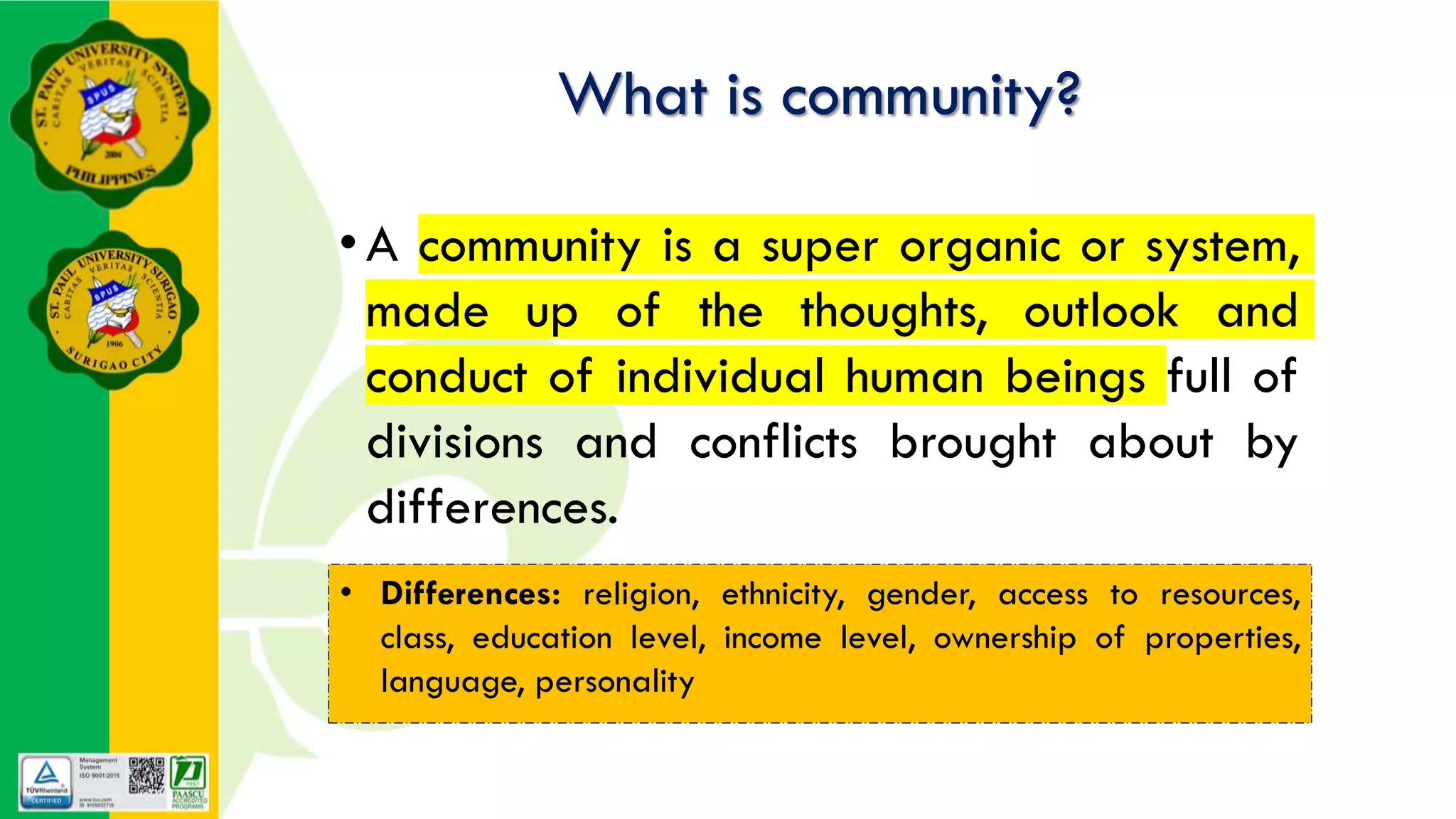 Various Perspectives in Community | PPTX